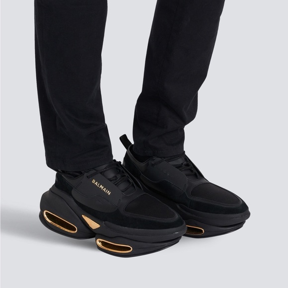 Balmain | Shoes | Balmain Bbold Lowtop In Black Gold | Poshmark